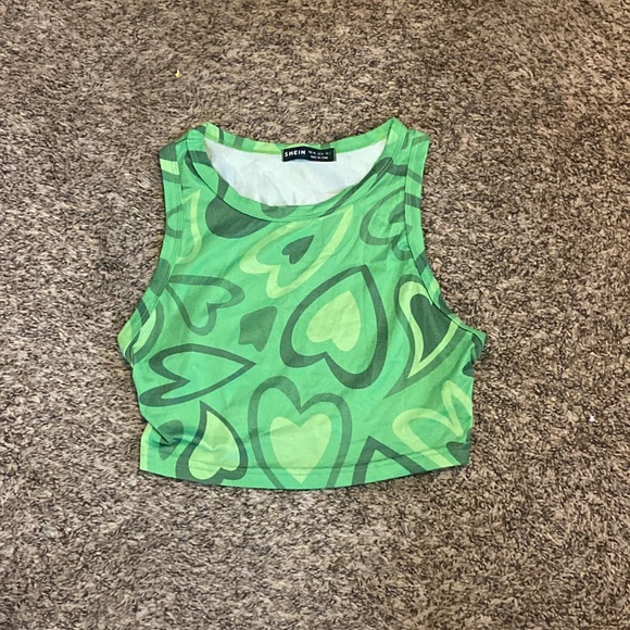 SHEIN | Tops | 32 Groovy Green Tank | Poshmark
